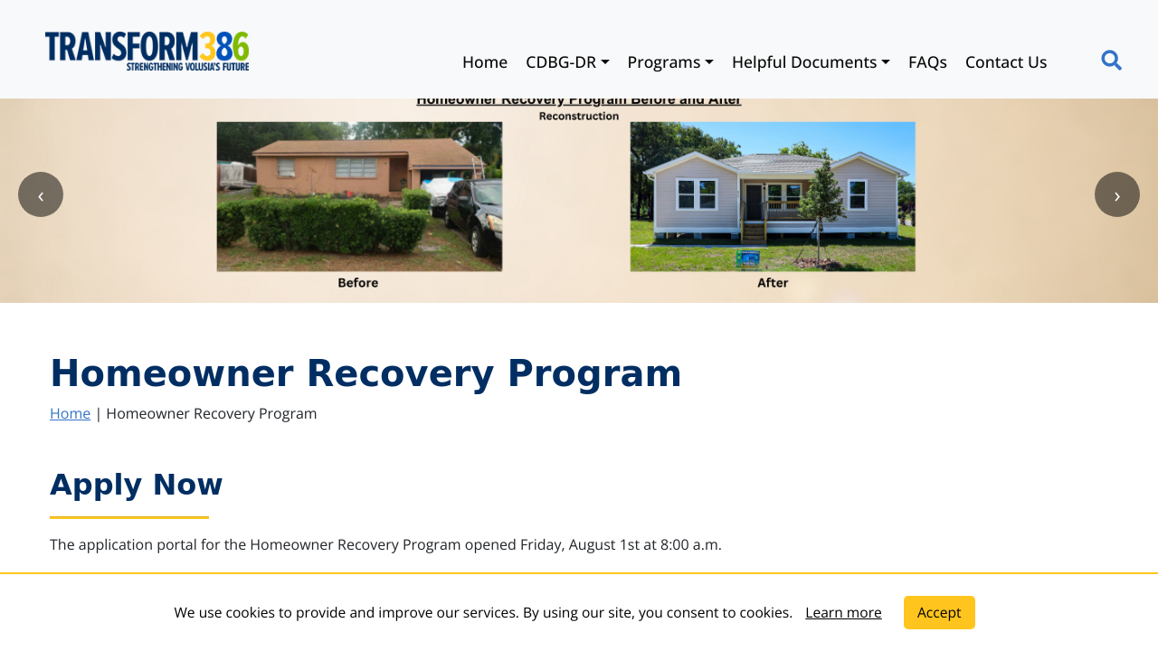 Homeowner Recovery Program | Transform386